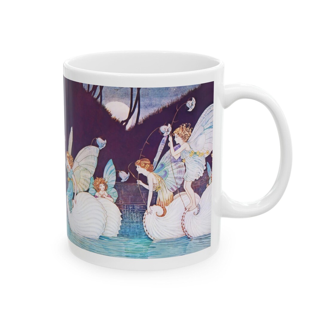 Vintage Water Fairies on Shell Boats Mug | Children's Faerie ...