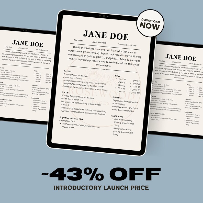 Modern Resume Template | Editable Canva CV | Professional Resume Design ...