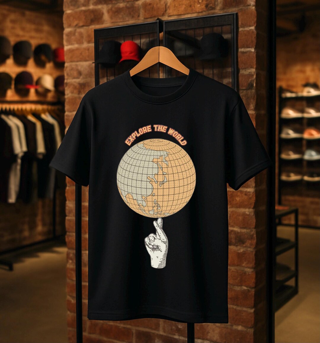Vintage World Map Travel T-shirt, Wanderlust Tee, Adventure Globe Shirt ...