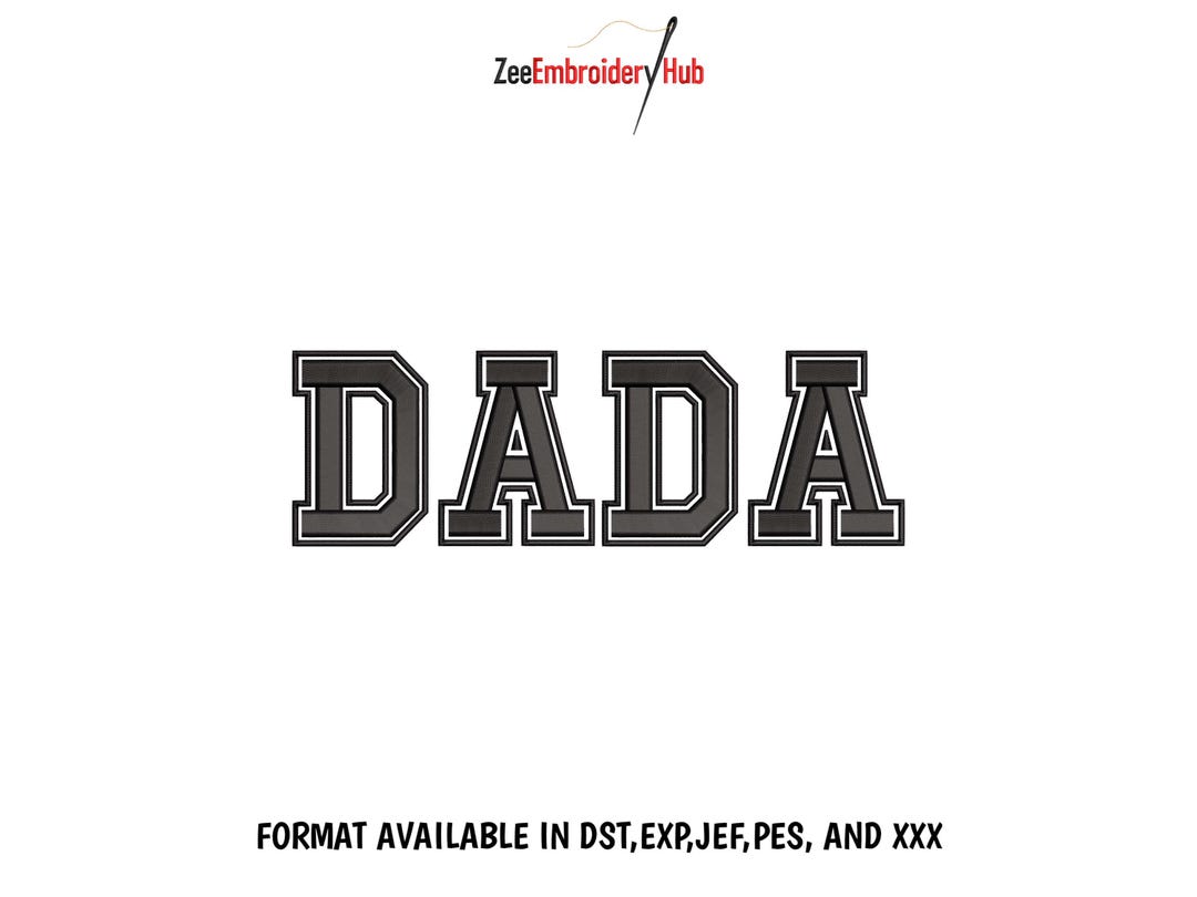 DADA Varsity Letter Embroidery Design 3 Sizes | 3 Sizes | Dada Patch ...