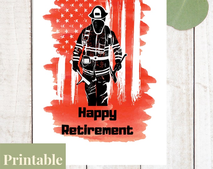 Printable Retirement Card Firefighter Card Firefighter - Etsy