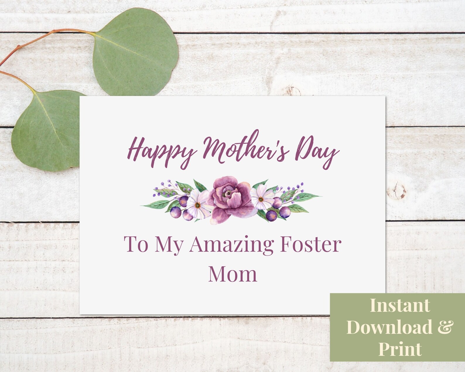 Printable Mother's Day Card for Foster Mom, Best Foster Mom, Foster Mom ...