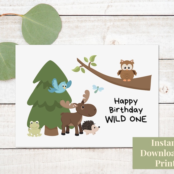 Printable Moose Birthday Card - Etsy