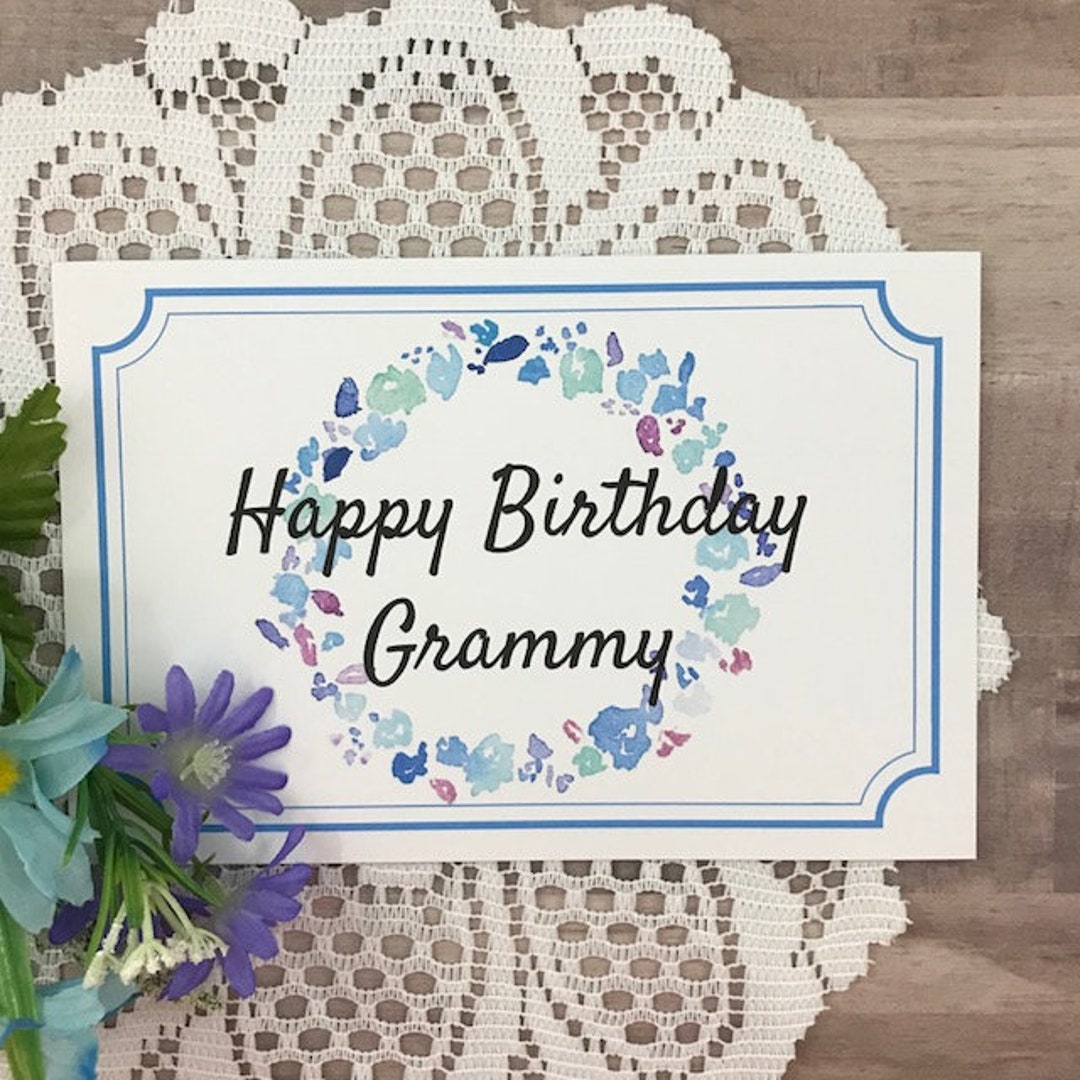 Printable Birthday Card for Grammy - Greeting Card for Grandmother ...