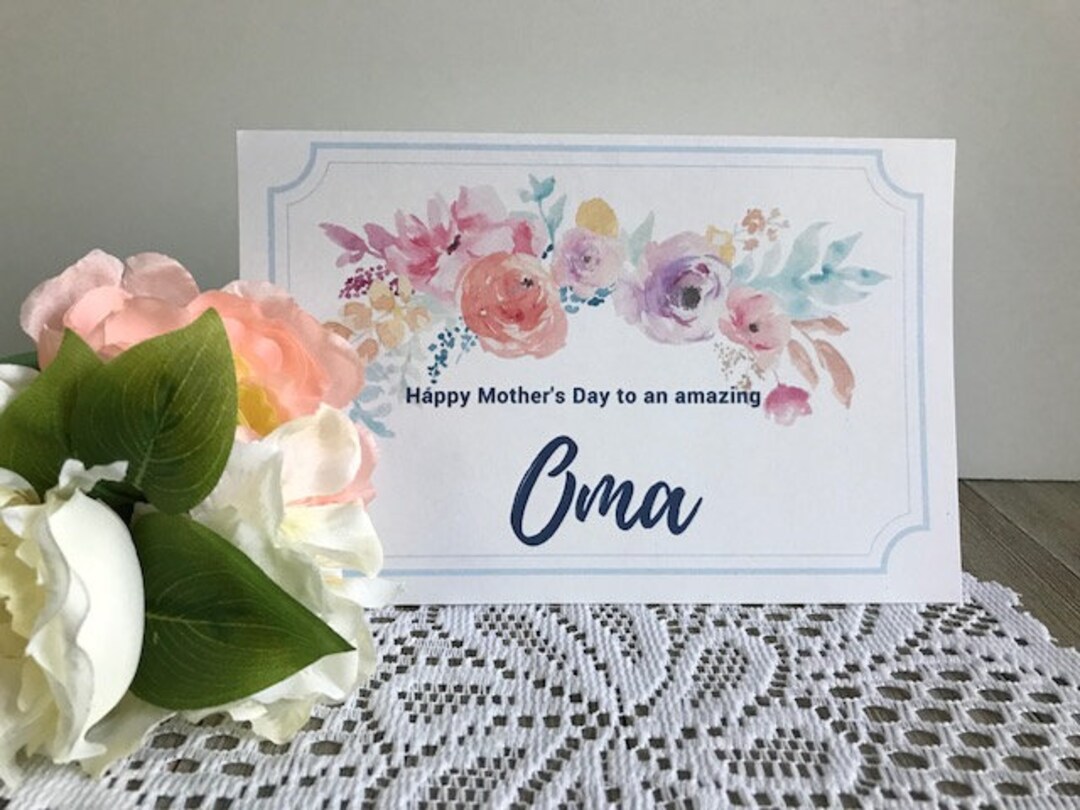Printable Mother's Day Card for Oma - Mother's Day Greeting Card ...