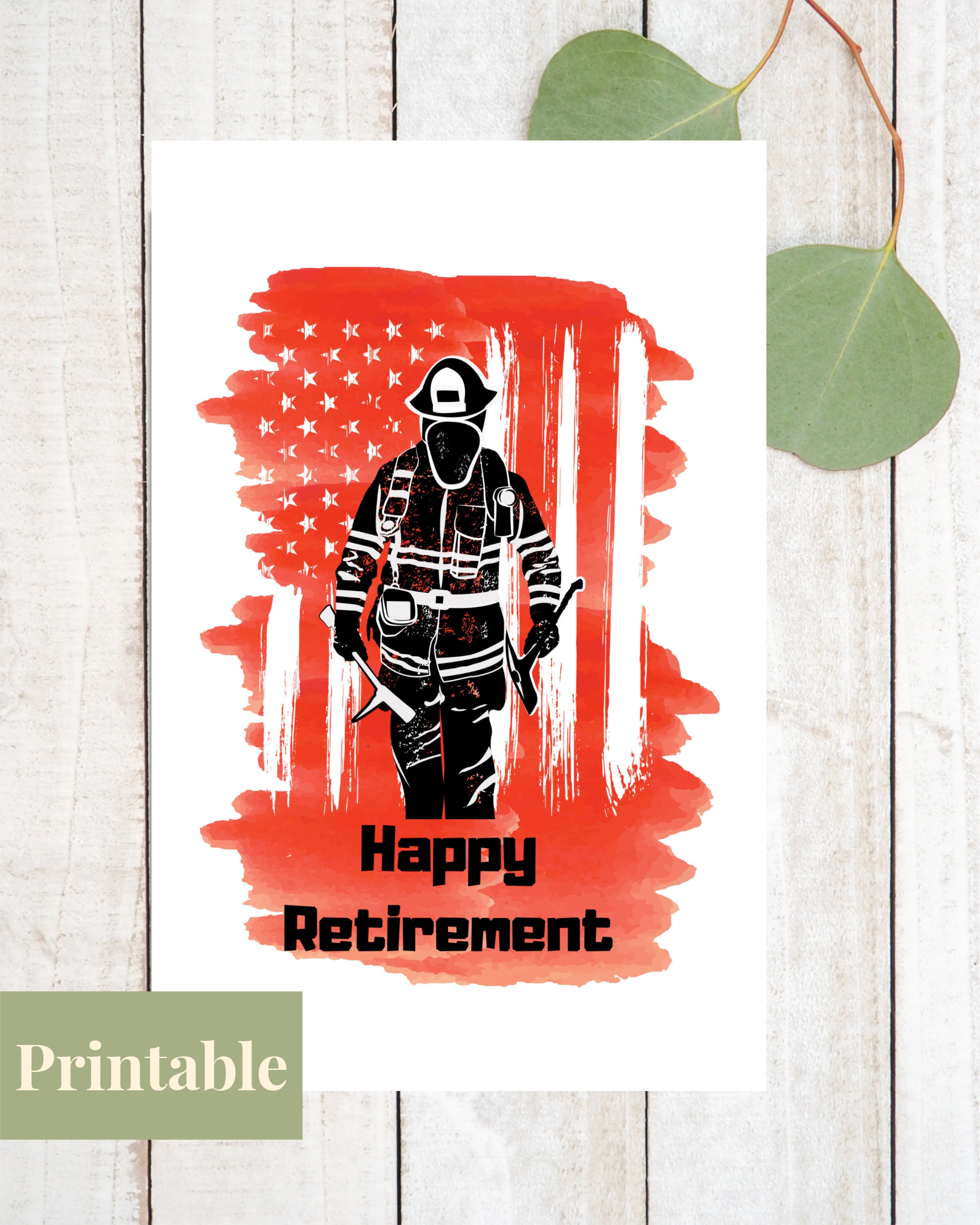 Printable Retirement Card, Firefighter Card, Firefighter Retirement ...