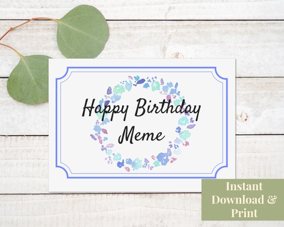 Printable Birthday Card for Meme Greeting Card for | Etsy