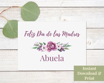 Spanish Mothers Day Card Printable Feliz Dia De Las Madres | Etsy