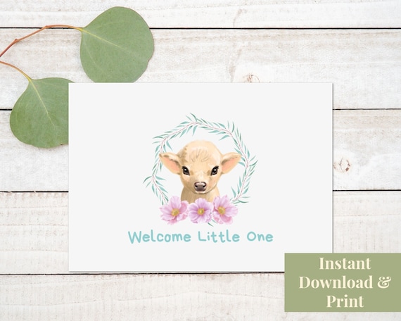 Baby Arrival Card Printable Welcome Little One Printable Baby - Etsy