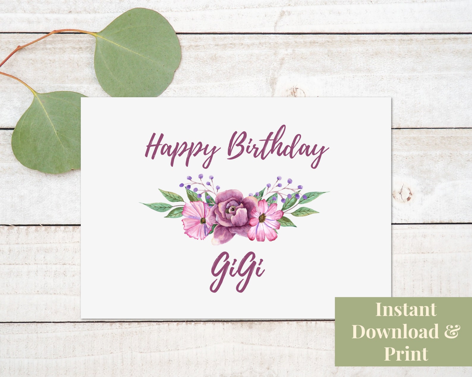 Gigi Birthday Card, Gigi Birthday Card Printable, Printable Digital ...