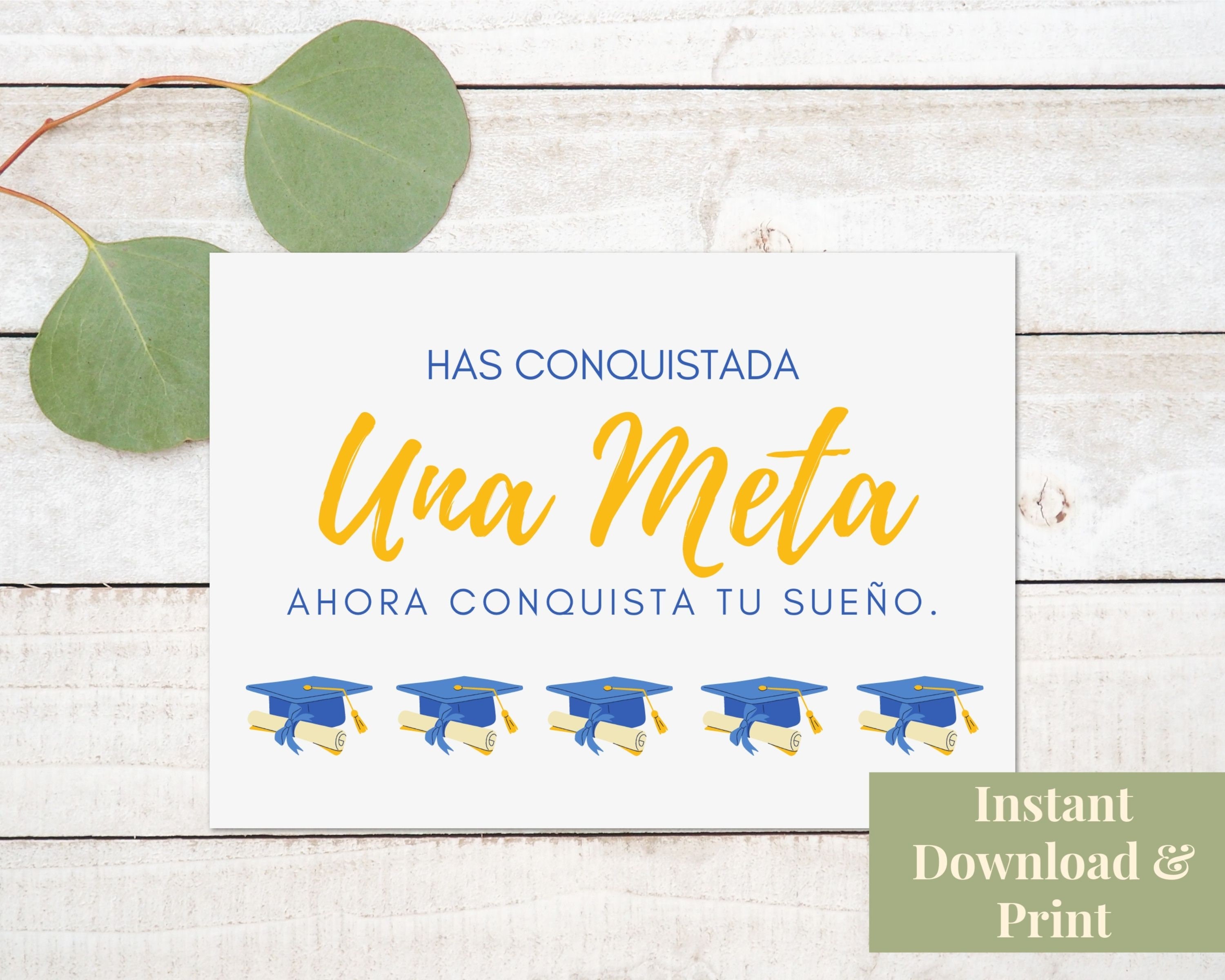Spanish Graduation Card Printable, Felicidades, Tarjeta De Graduacion ...