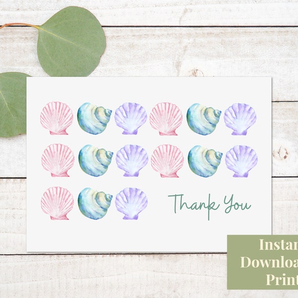 Shell Thank You Card - Etsy