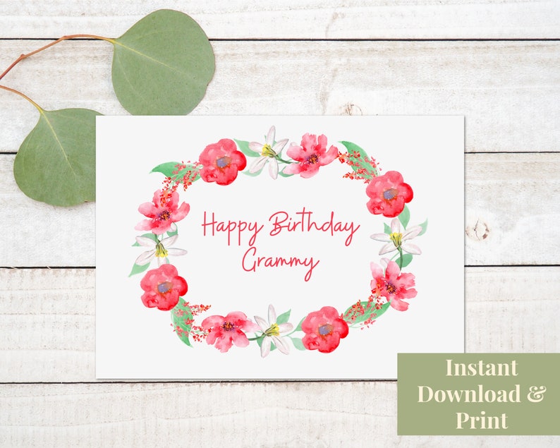 Grammy Birthday Card, Printable Digital Download - Etsy