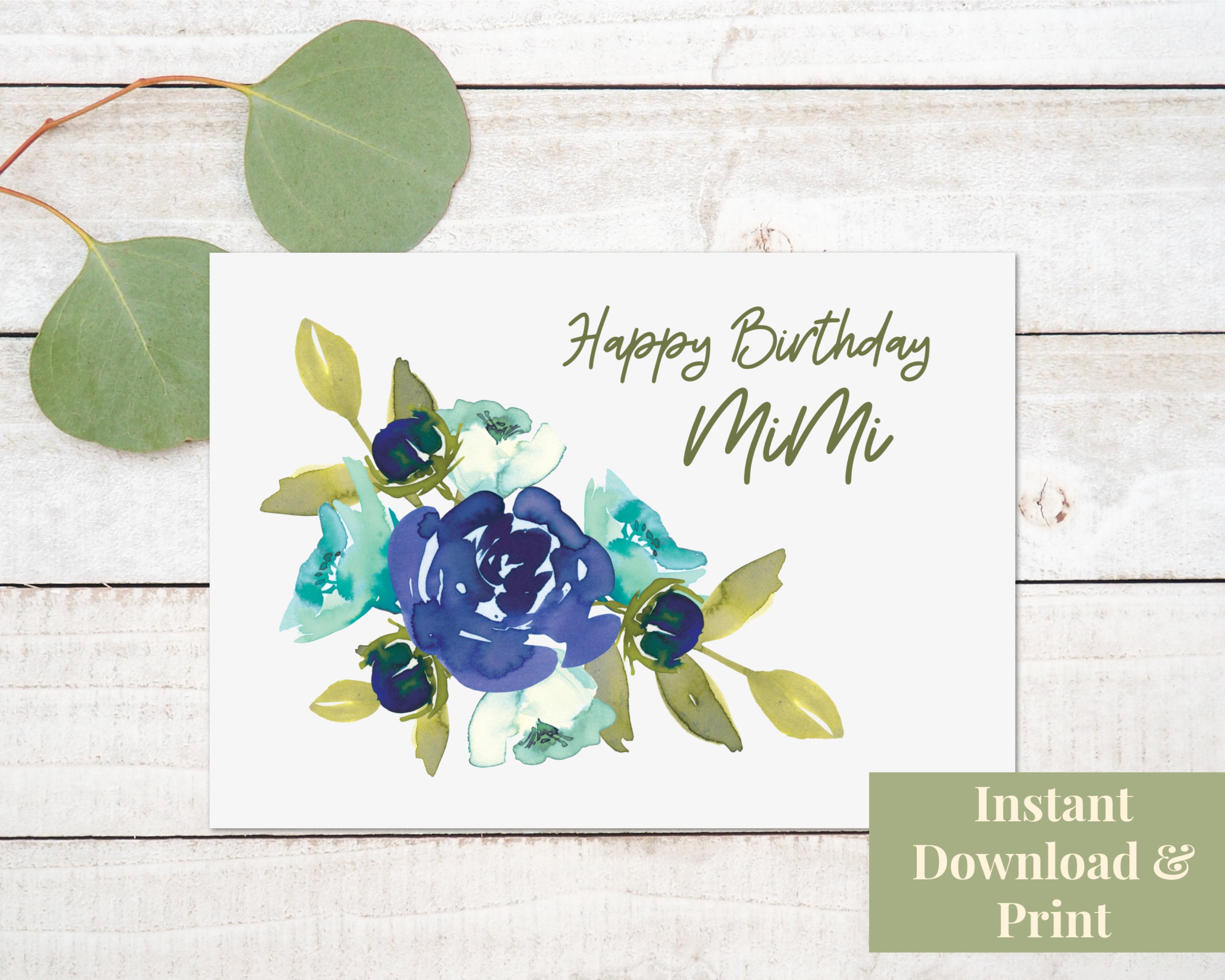 Printable Mimi Card, Birthday Digital Download - Etsy