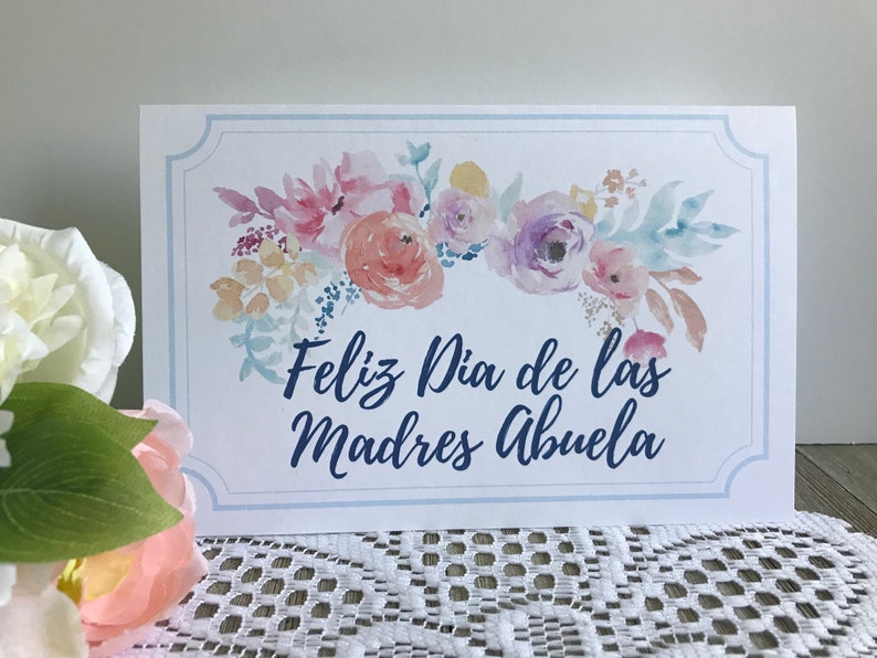 Spanish Mothers Day Card Printable, Feliz Dia De Las Madres Abuela ...