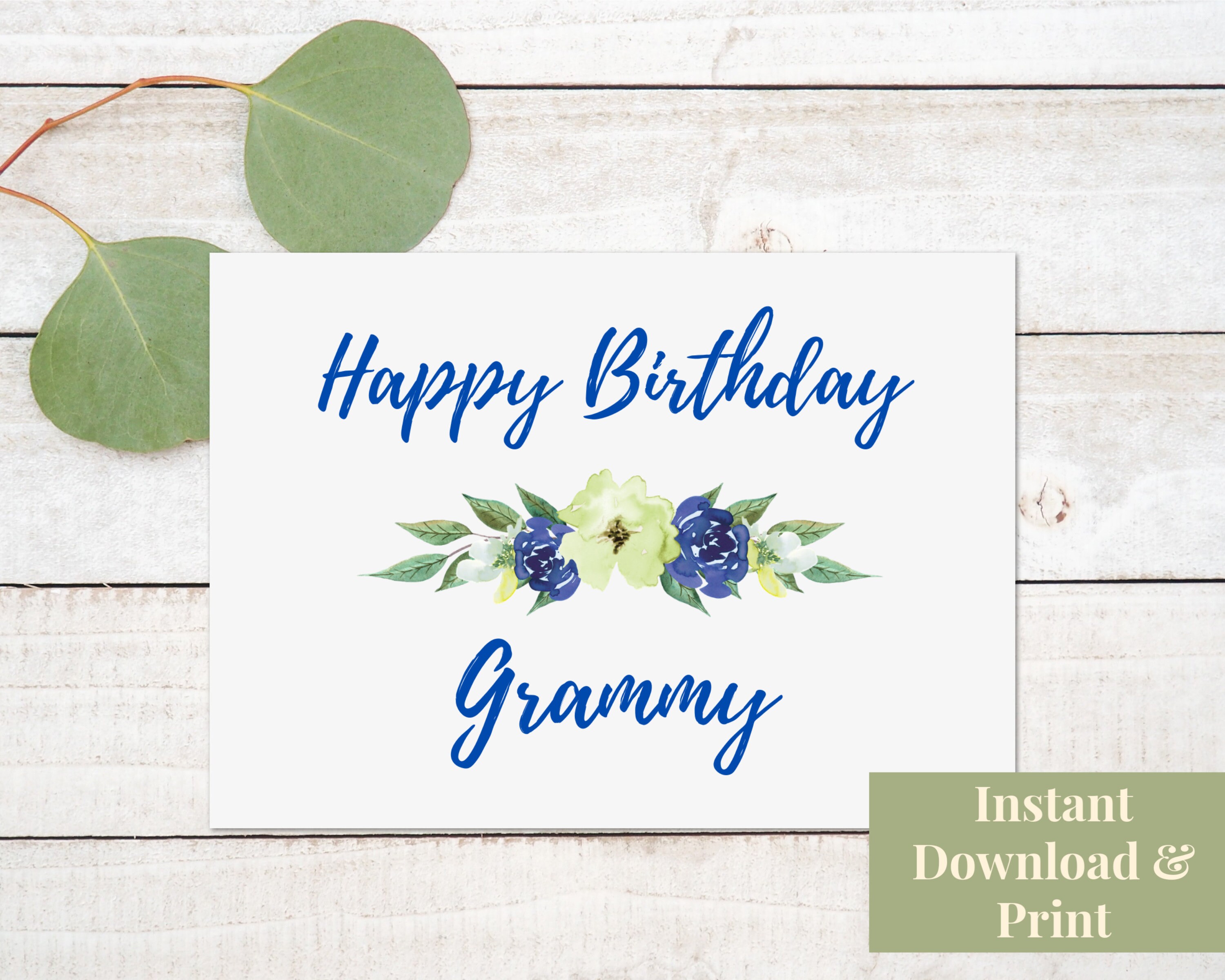 Grammy Birthday Card, Printable Digital Download - Etsy