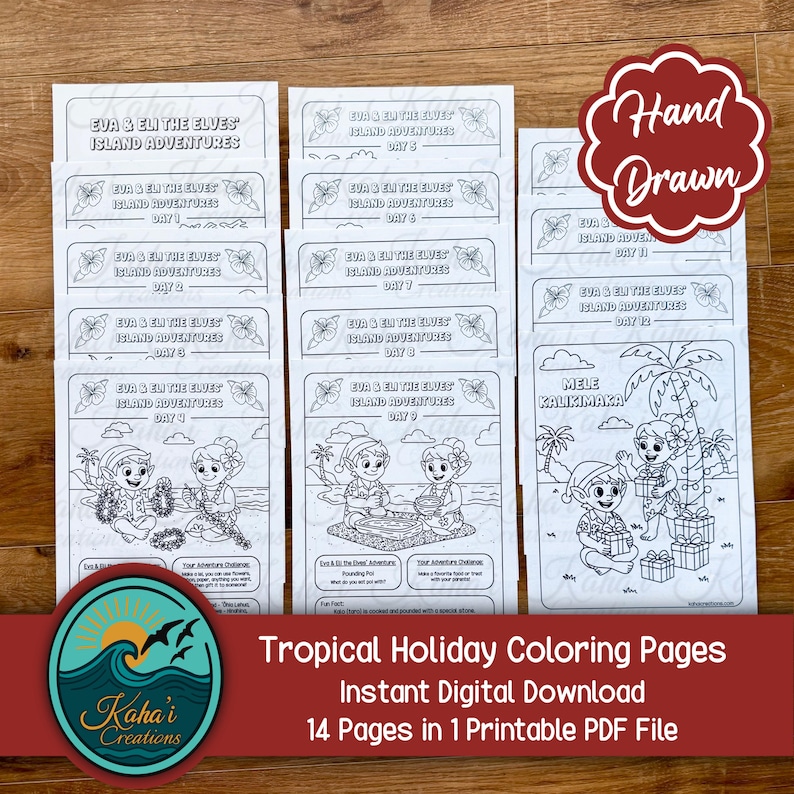 Hawaiian Holiday Coloring Pages, Island Tropicalactivity PDF, Digital ...