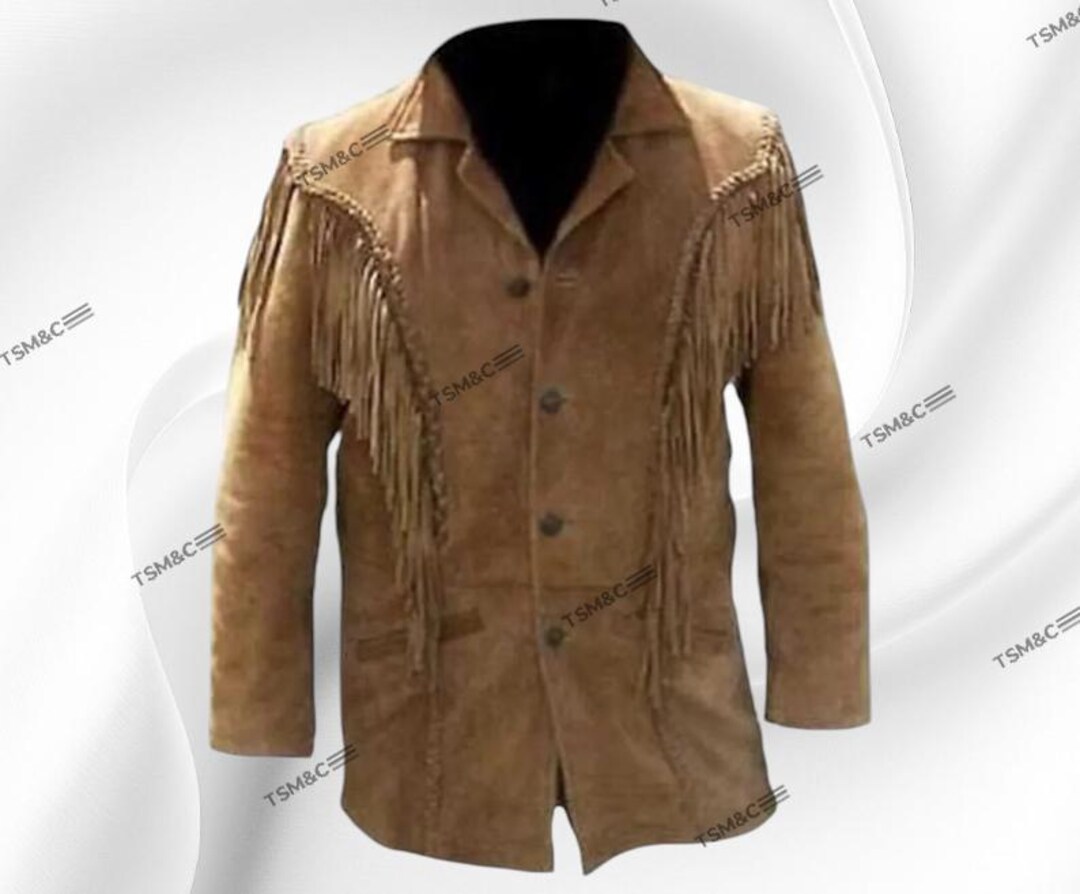 Vintage Handmade Buckskin Leather Western Pants: Fringed Cowboy Style ...