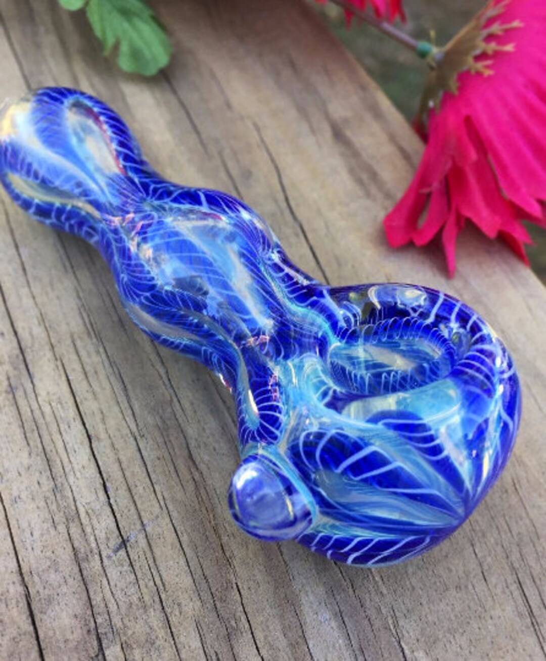 Zebra Stripe Blue Pipe, Python Skin, Glass Pipes, Cool Pipes, Unique ...