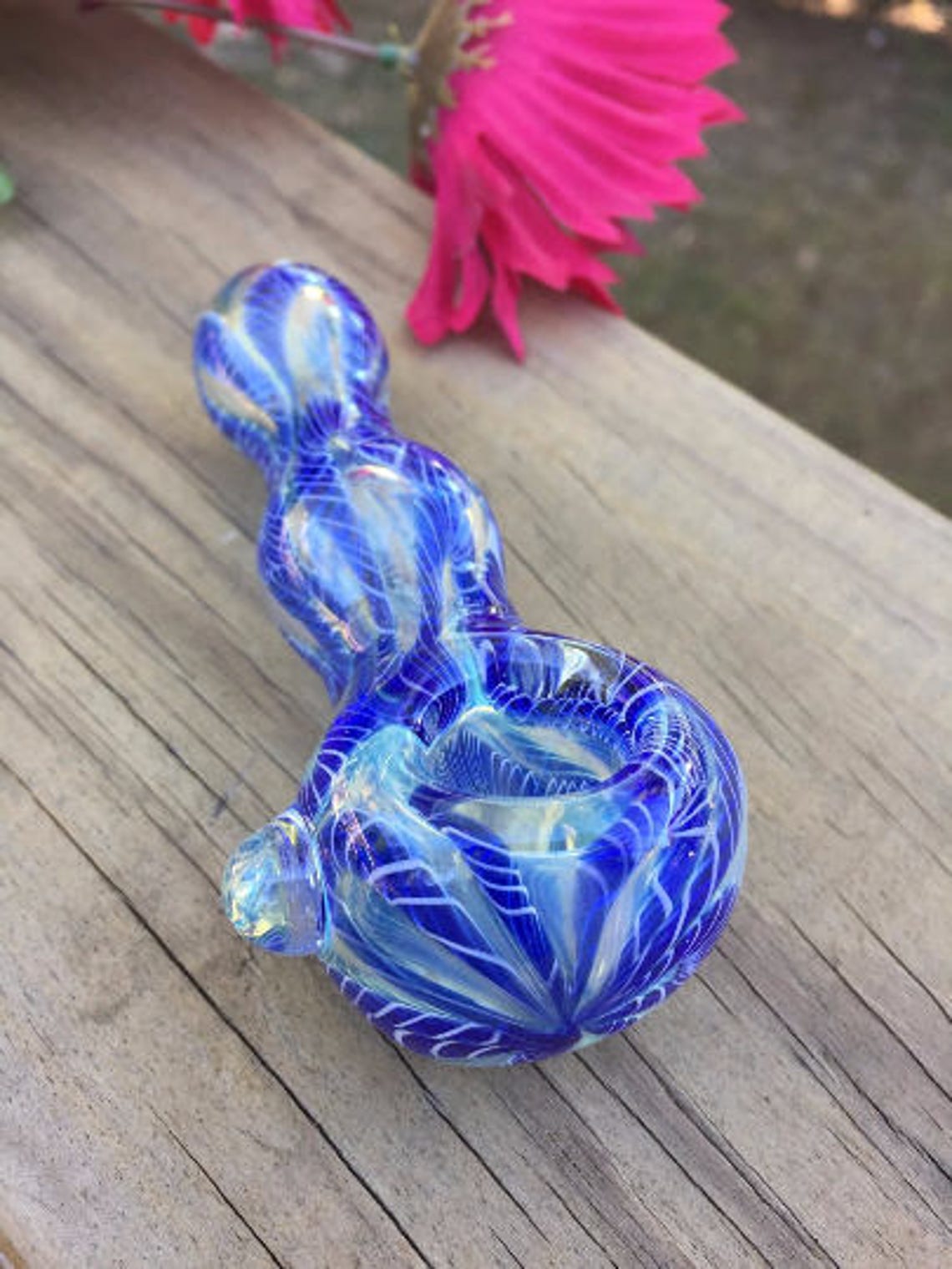 Zebra Stripe Blue Pipe, Python Skin, Glass Pipes, Cool Pipes, Unique ...