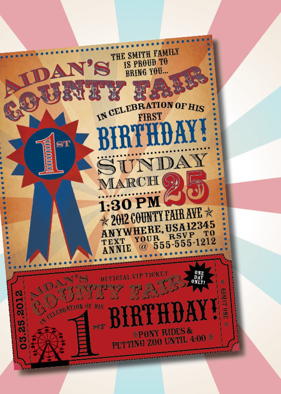 Printable Vintage County Fair Customizable Birthday Party - Etsy Canada