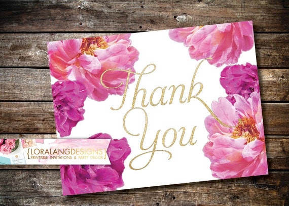 Digital Printable Sweet Little Lady Thank You Cards INSTANT DOWNLOAD by ...