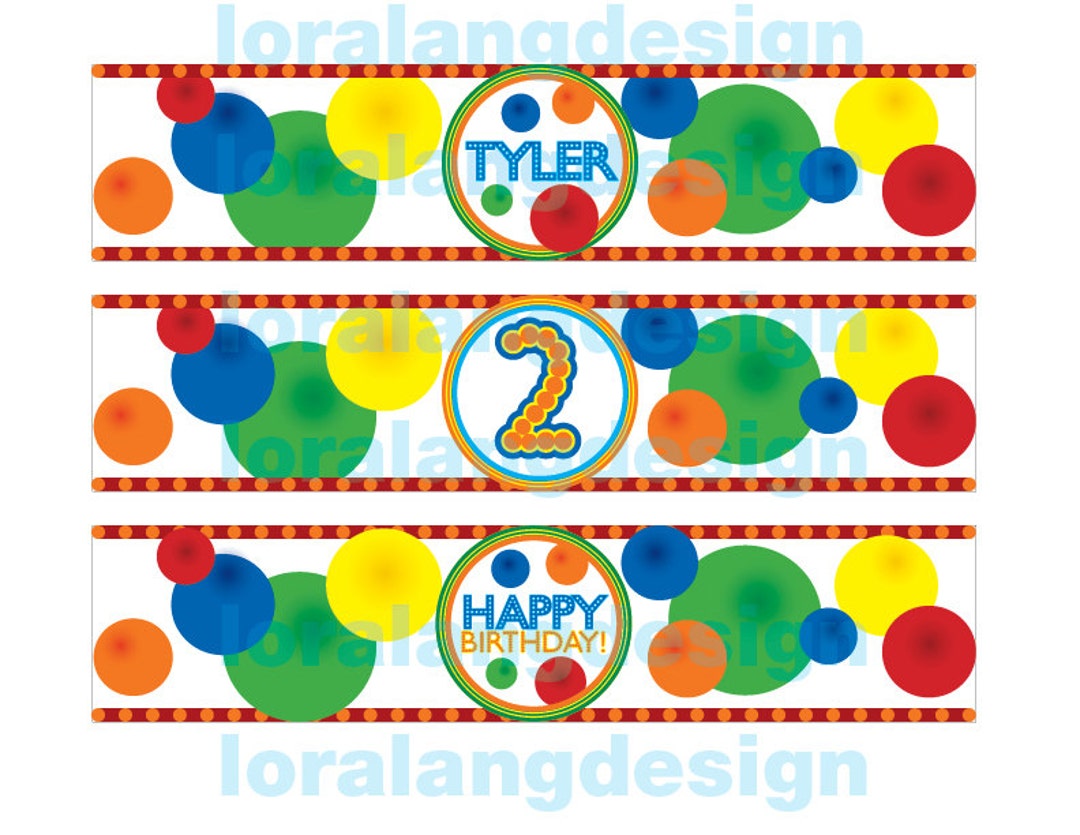 Printable Bouncy Ball Birthday Party Water Bottle Labels - Etsy