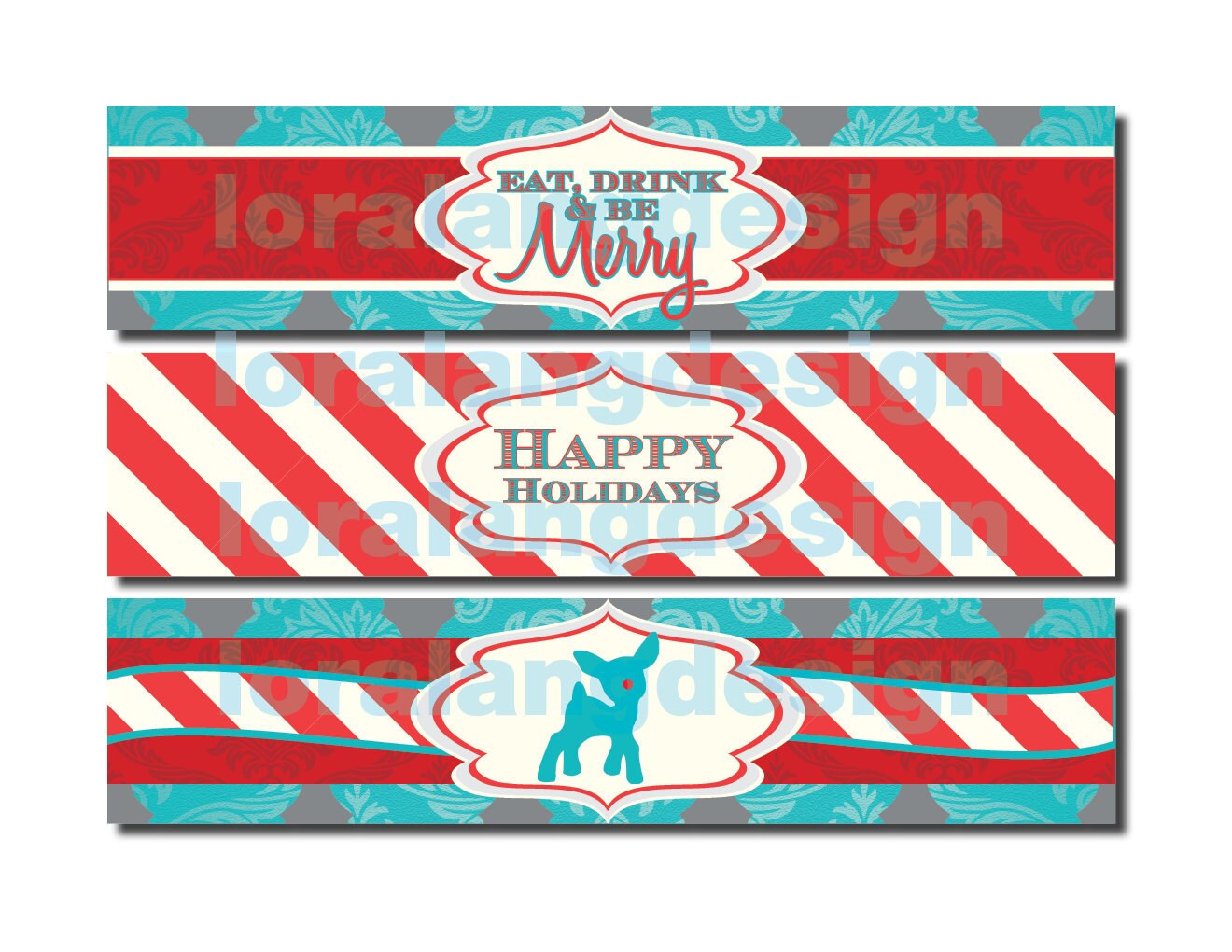 Printable Vintage Rudolph Christmas Party Mini Candy Bar | Etsy