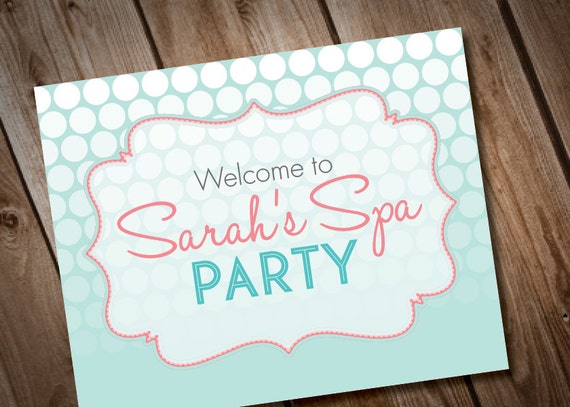 DIY Printable Spa Party Welcome Sign by loralangdesigns | Catch My Party