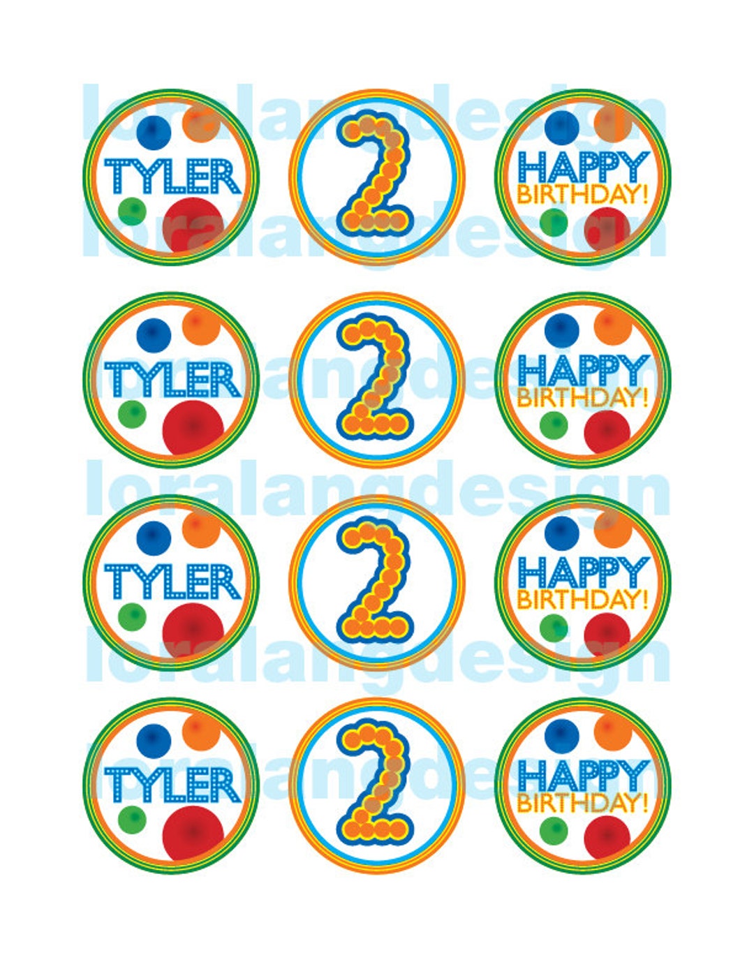 DIY Printable Bouncy Ball Birthday Party Cupcake Toppers - Etsy