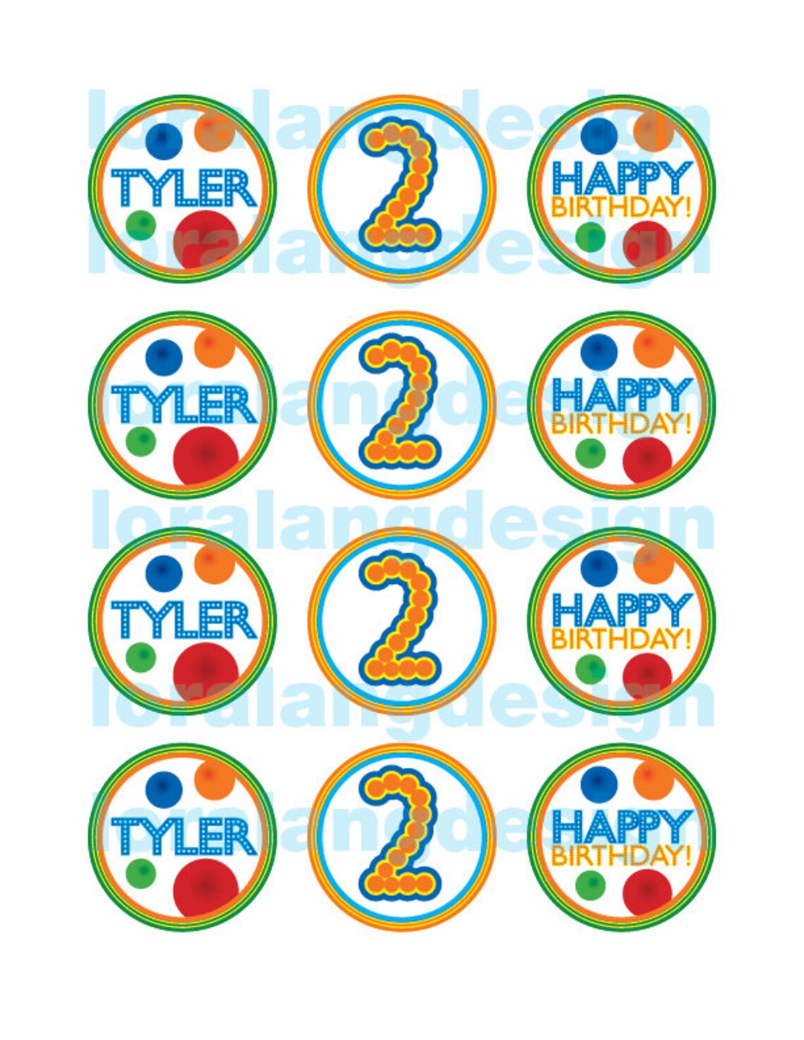 DIY Printable Bouncy Ball Birthday Party Cupcake Toppers | Etsy