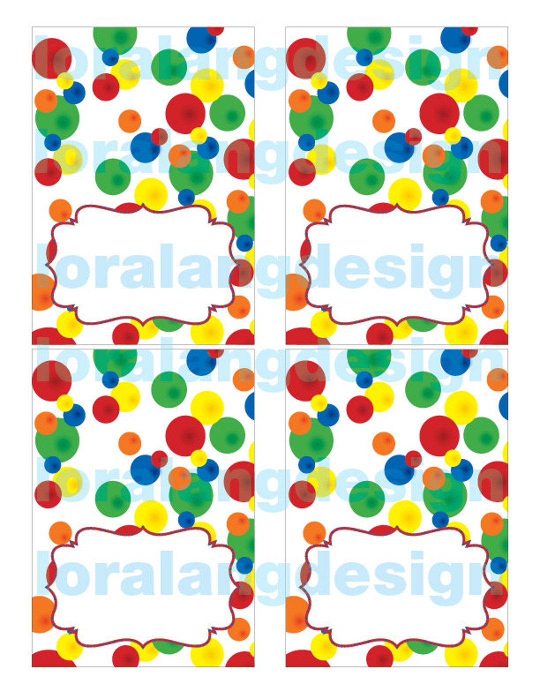 DIY Printable Bouncy Ball Birthday Food Labels - INSTANT DOWNLOAD - Etsy