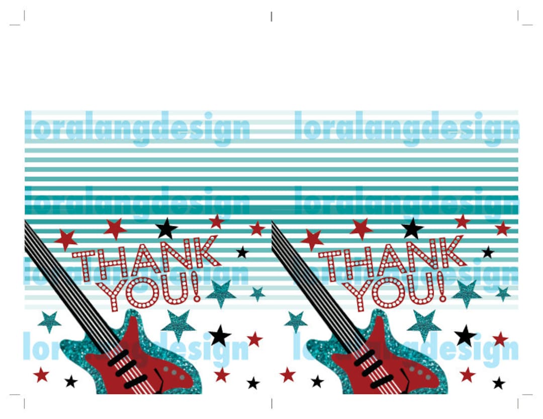 Digital Printable Rock Star Thank You Cards INSTANT DOWNLOAD - Etsy