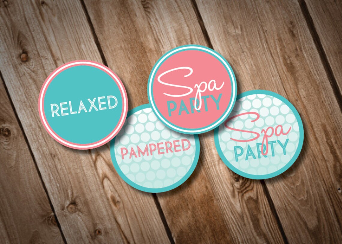 DIY Printable Spa Party Cupcake Toppers or Party Circles - Etsy Australia