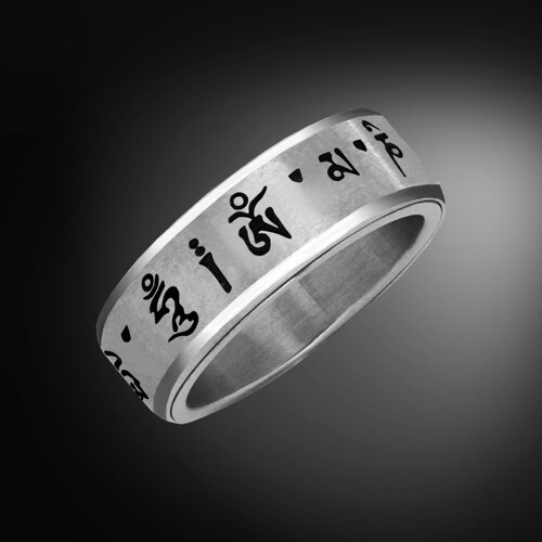 Sterling Silver Om Mani Padme Hum Ring - Etsy