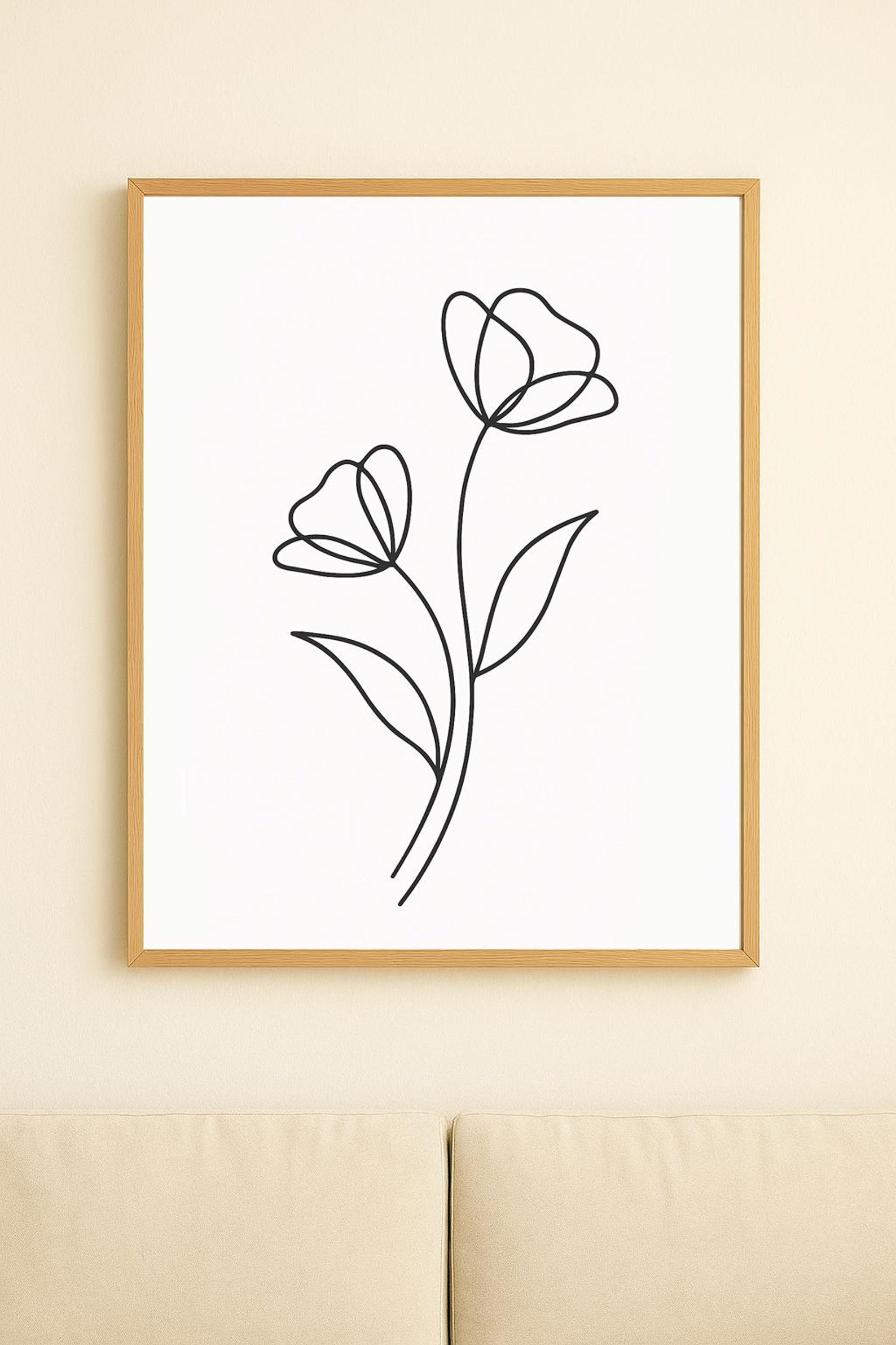 Minimal Line Art Flower Printable – Instant Digital Download - Etsy