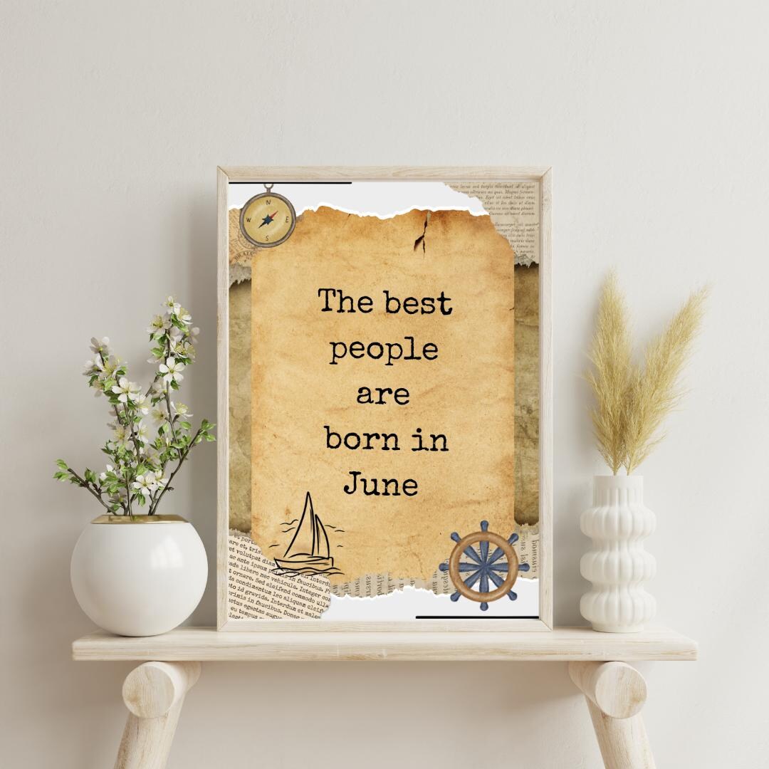June Birthday Card –the Best People Are Born in June ,vintage Birthday ...