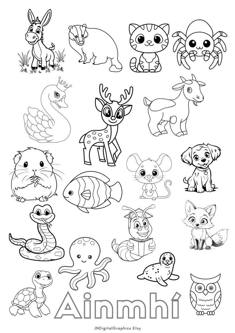 Irish Alphabet Colouring Book | Printable Gaeilge Animal ABC | Kids ...