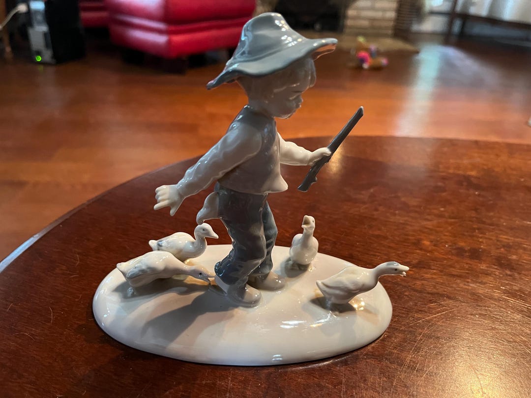 Metzler & Ortloff Porcelain Figurine of a Boy With Ducks - Etsy