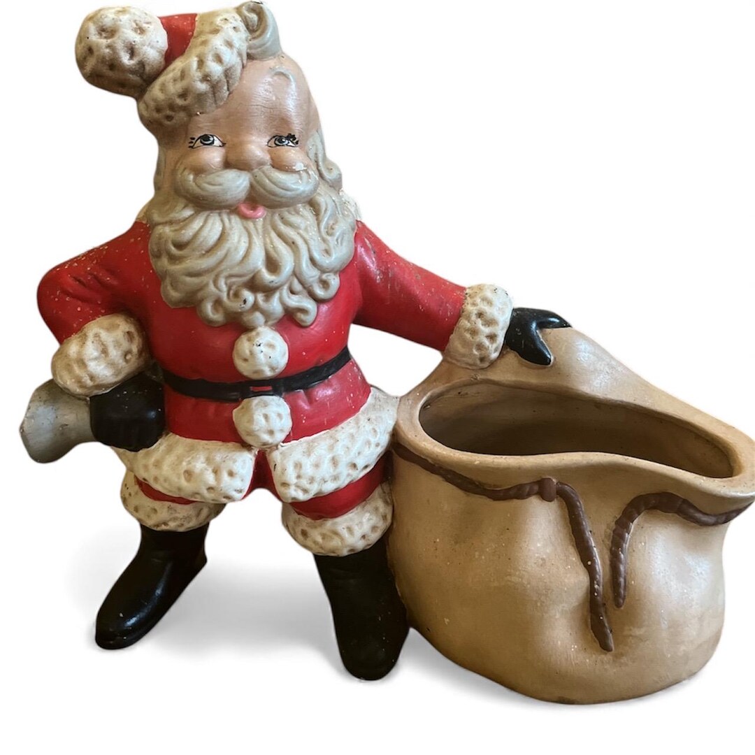 Vintage Atlantic Mold Ceramic Santa Claus With Toy Sack Planter - Etsy