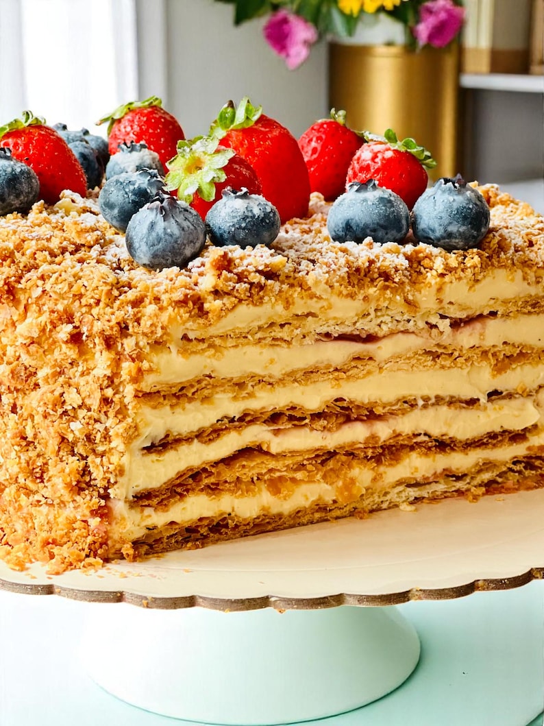 Napoleon Cake Recipe: Namelaka Cream, French Mille-feuille (PDF ...