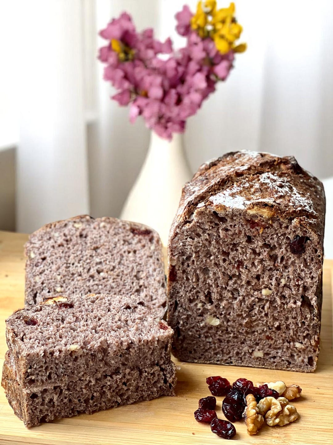 Cranberry Walnut Rye Bread Recipe: Rustic Sourdough Loaf (instant ...