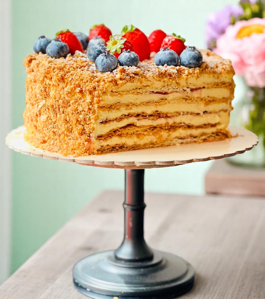 Napoleon Cake Recipe: Namelaka Cream, French Mille-feuille (PDF ...