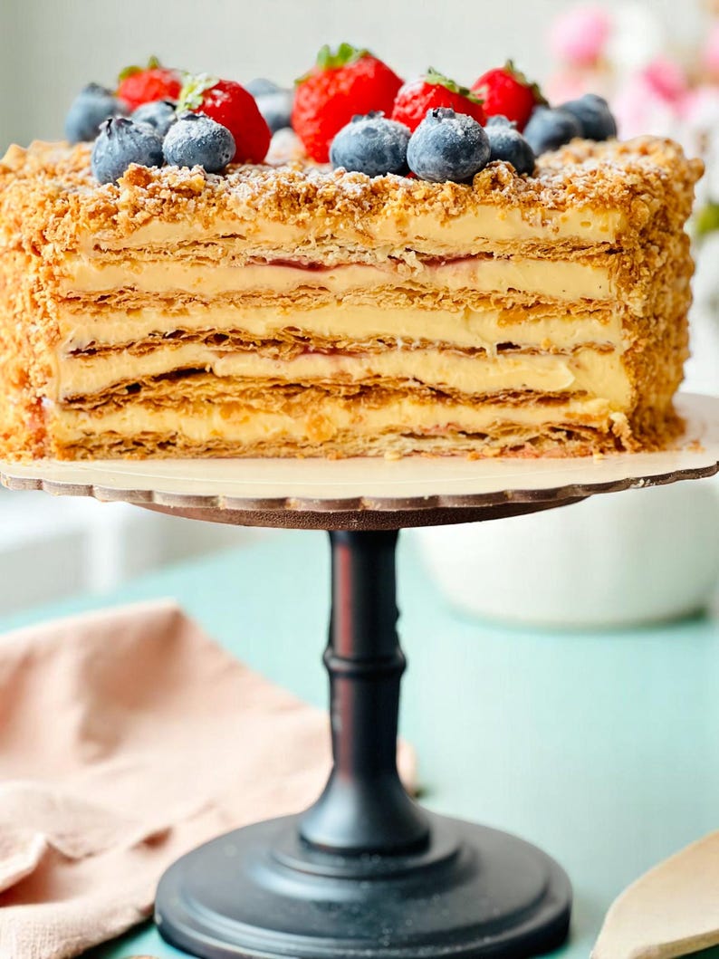Napoleon Cake Recipe: Namelaka Cream, French Mille-feuille (PDF ...
