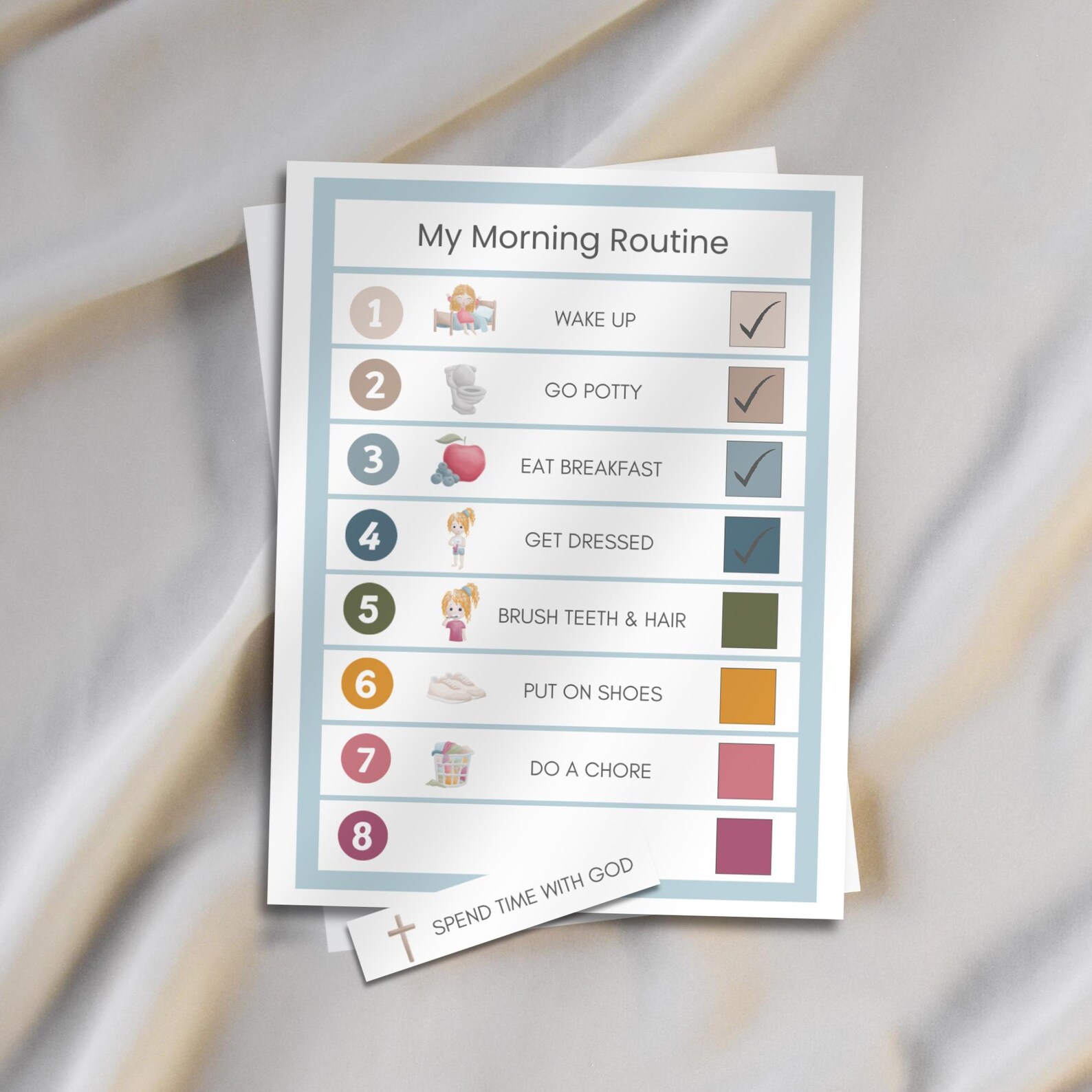 Kids Daily Routine Chart: Printable Visual Schedule (PDF Download ...