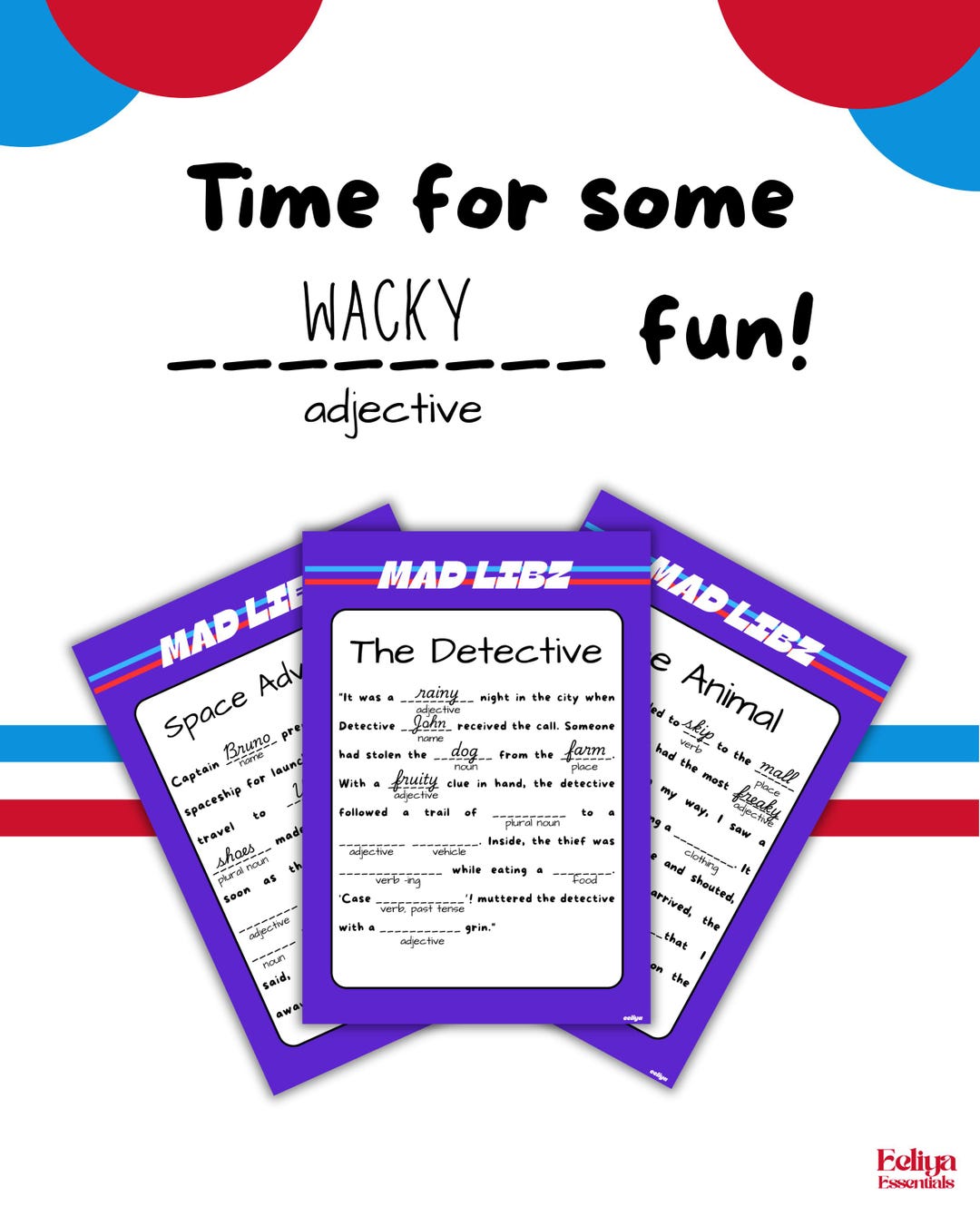 Mad Libs Printable Game Pack | Funny Fill-in Stories (instant Download ...