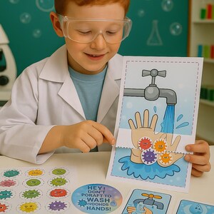 Wash Your Hands! Printable Hygiene Kit for Kids – 50+ Pieces, Germ Sort ...