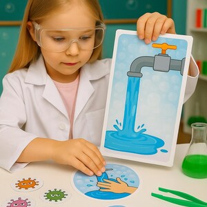 Wash Your Hands! Printable Hygiene Kit for Kids – 50+ Pieces, Germ Sort ...