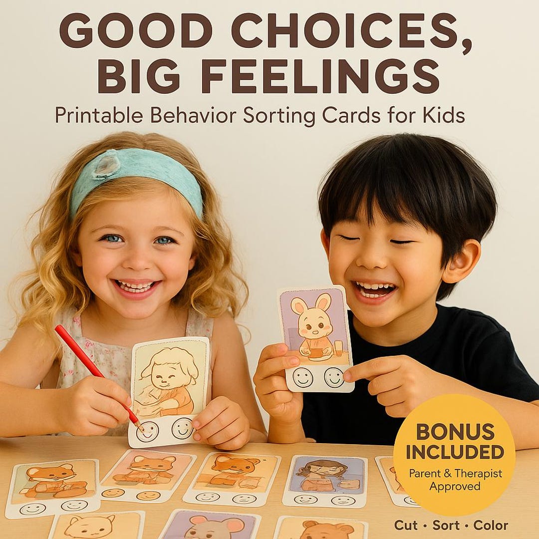 Behavior Sorting Cards for Kids – Emotional Learning Activity With ...