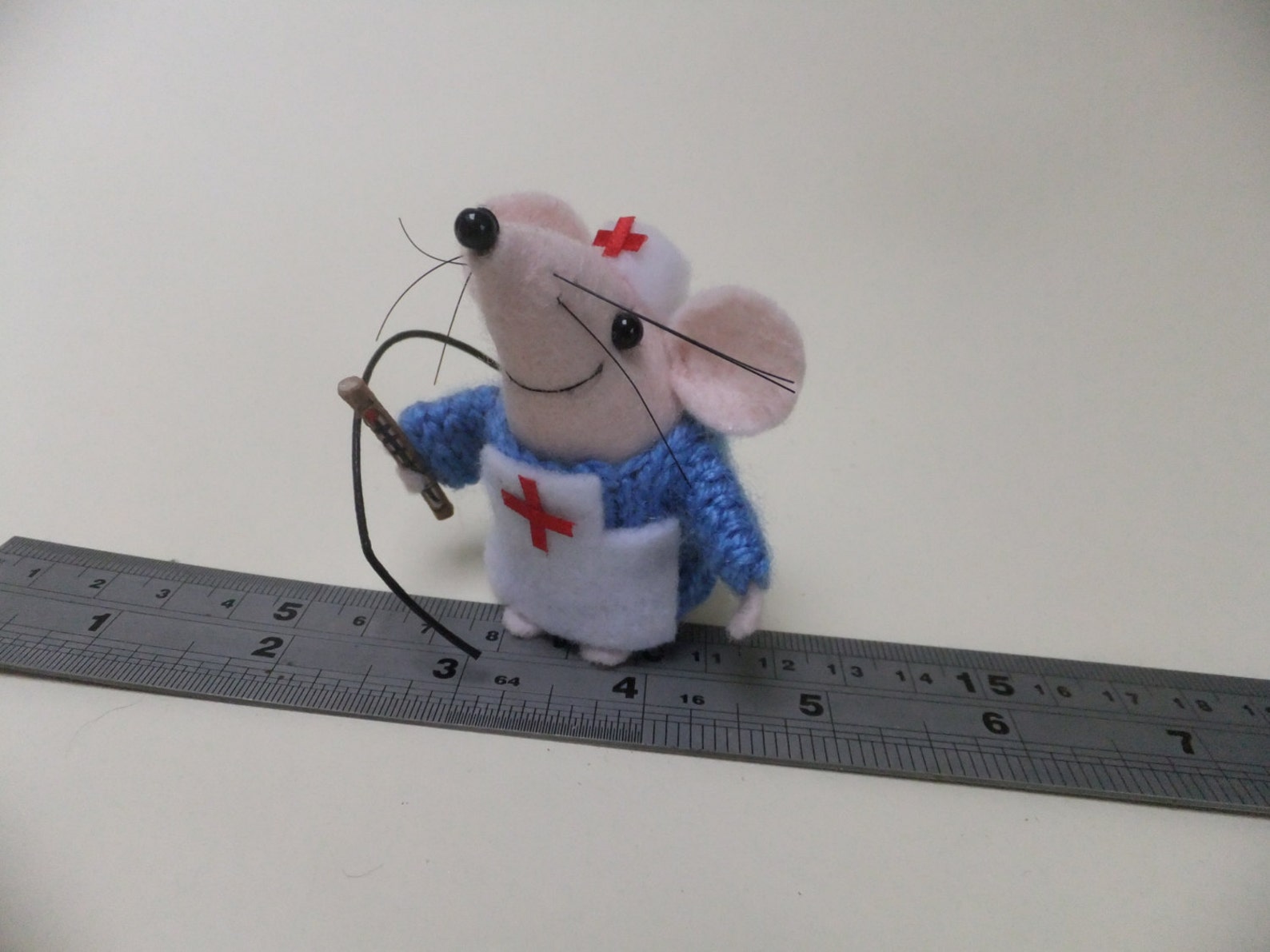 Nurse Mouse With Thermometer - Etsy